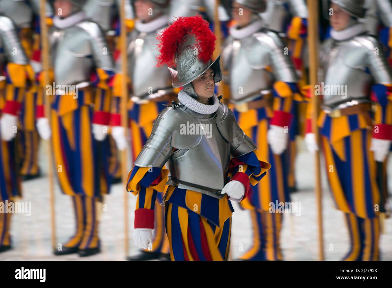 Italy, Rome, Vatican, 2022/05/06 Papal Swiss guards during the swearing ...