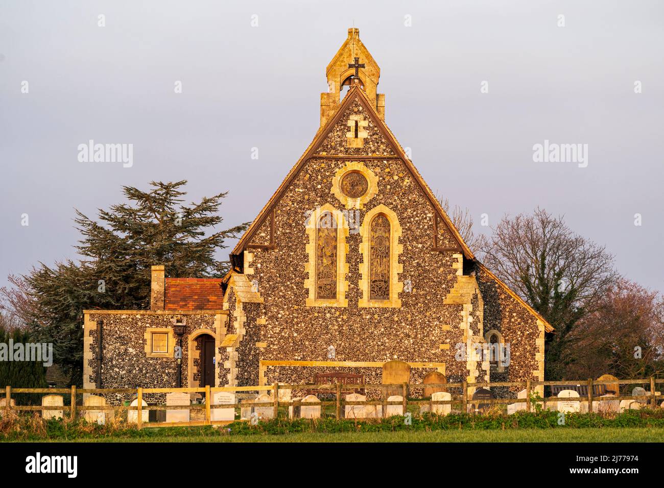19th century flint stone church of St Mary the Virgin built in the ...