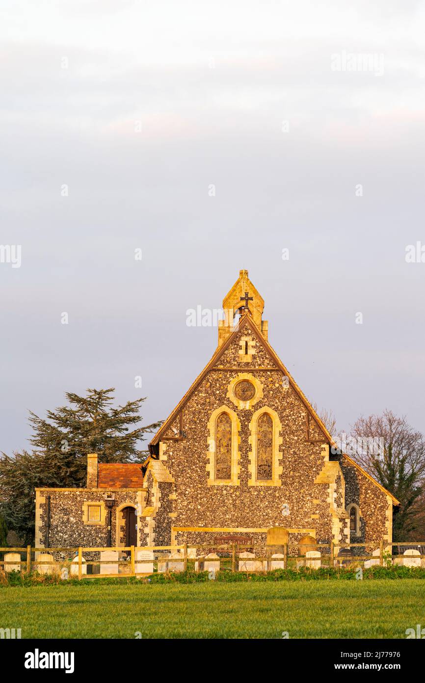 19th century flint stone church of St Mary the Virgin built in the ...