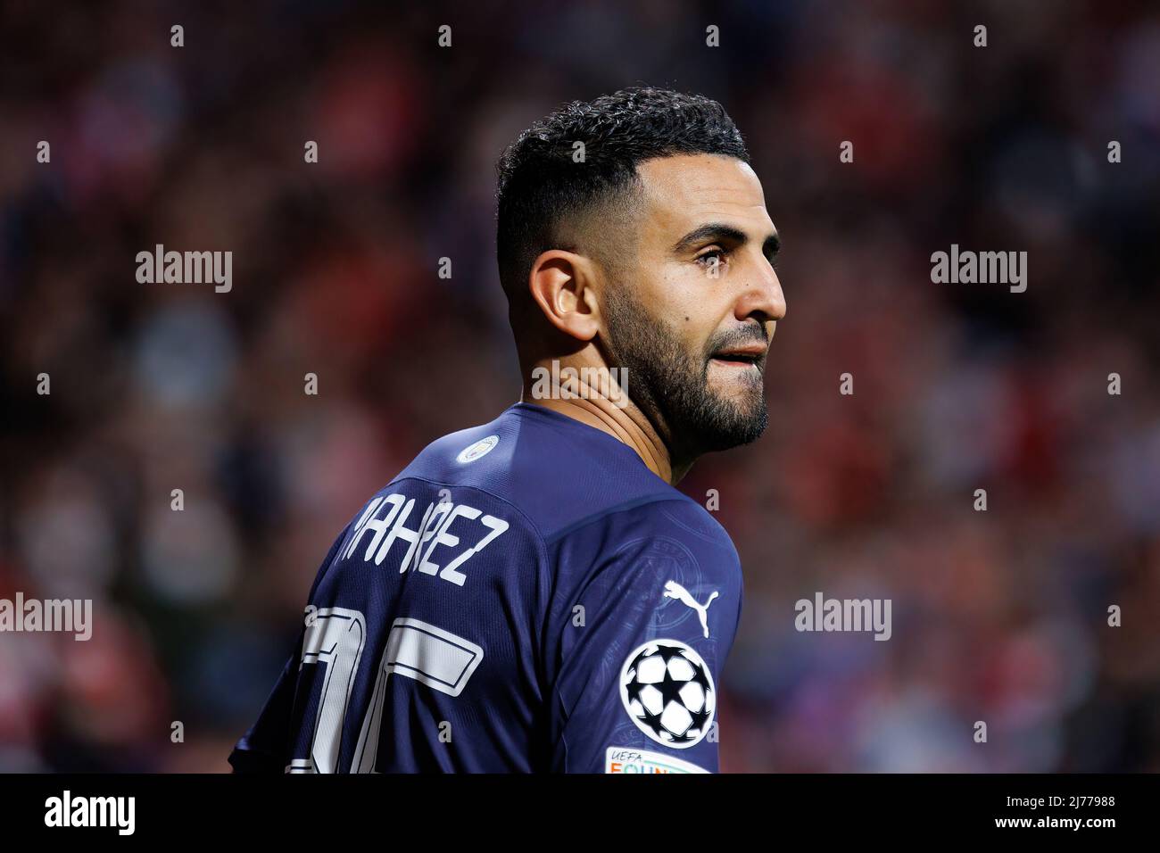 MADRID - APR 13: Riyad Mahrez in action during the Champions League ...
