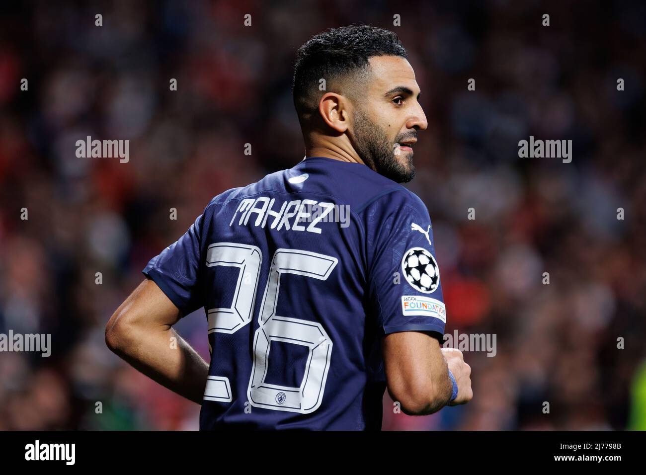 MADRID - APR 13: Riyad Mahrez in action during the Champions League ...