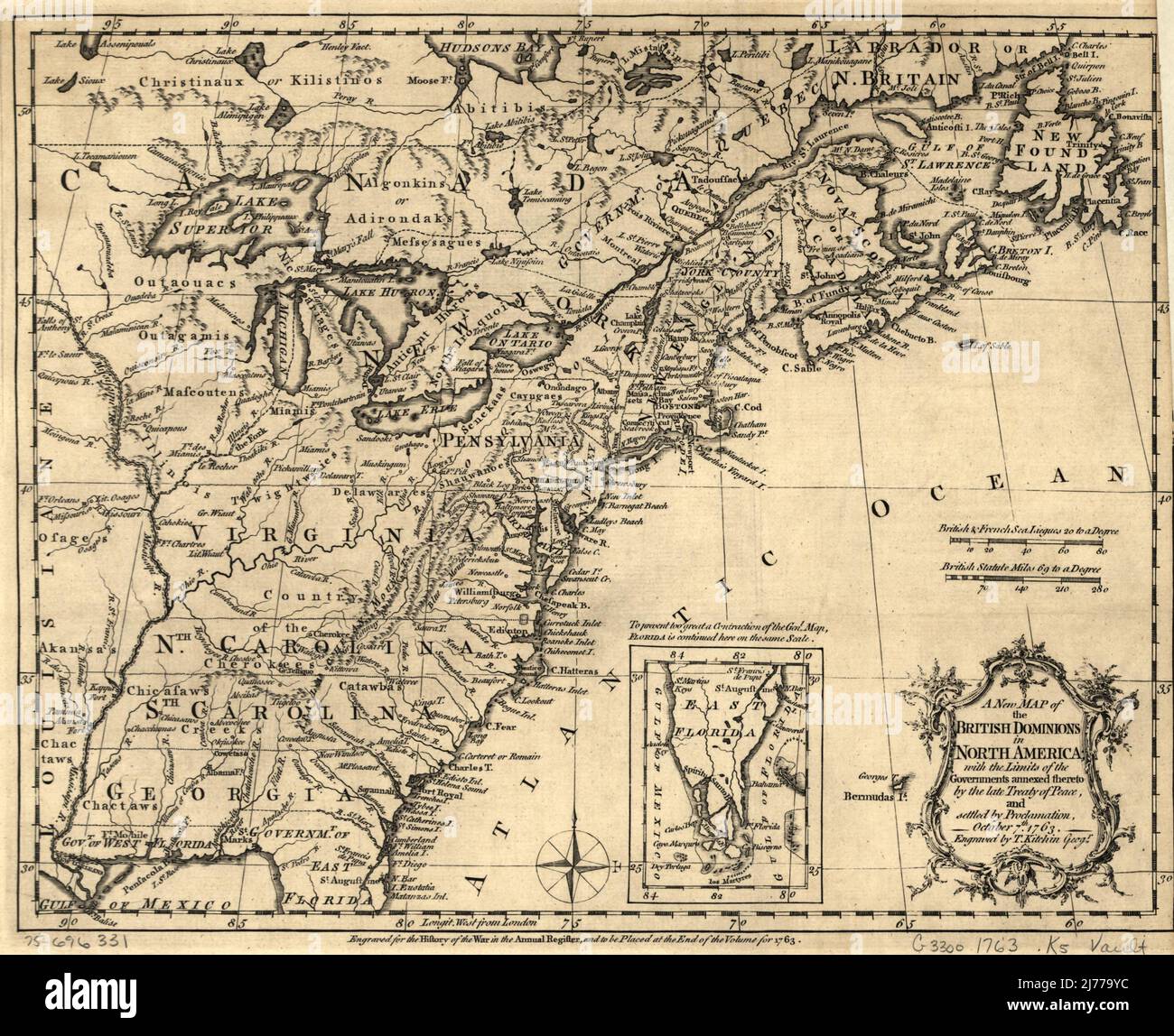 North america 1763 map hi-res stock photography and images - Alamy