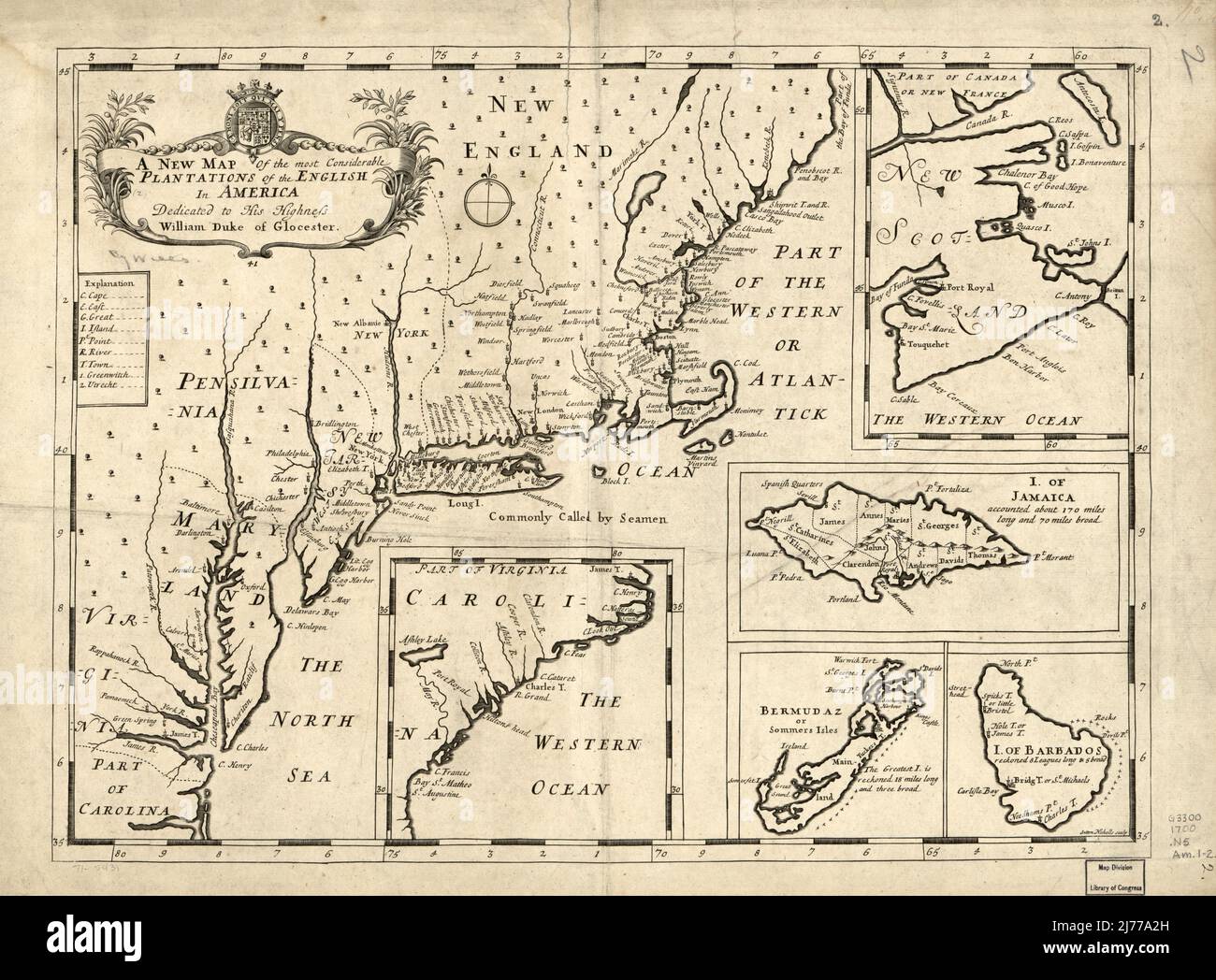 Map english plantations in america hi-res stock photography and images ...
