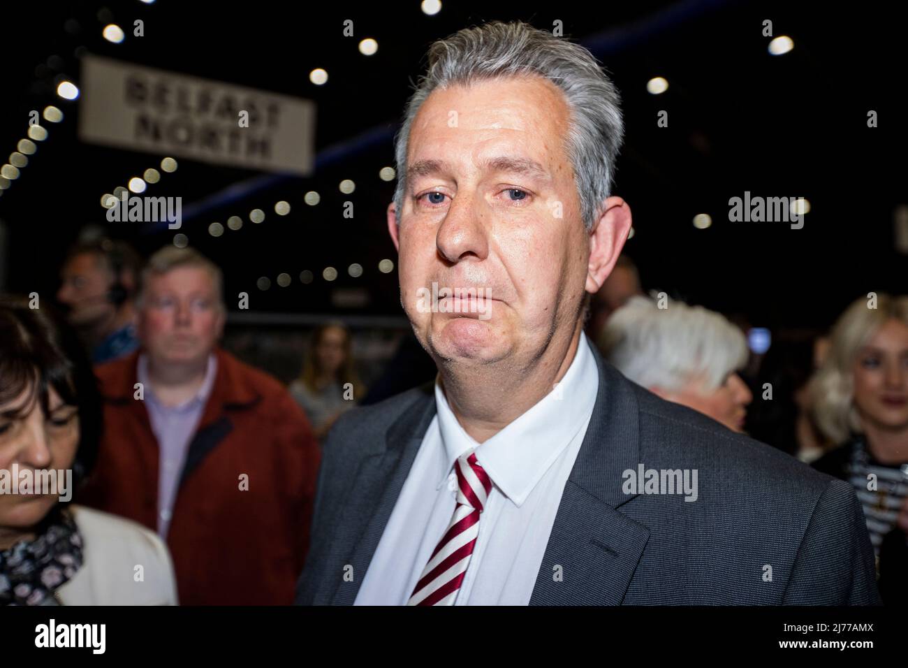 DUP's Edwin Poots with his wife Glynis (left) at the Titanic Exhibition ...