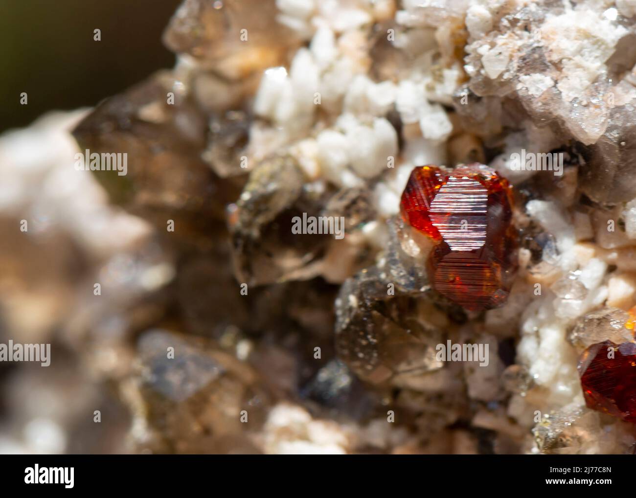garnet mineral specimen stone rock geology gem crystal Stock Photo - Alamy