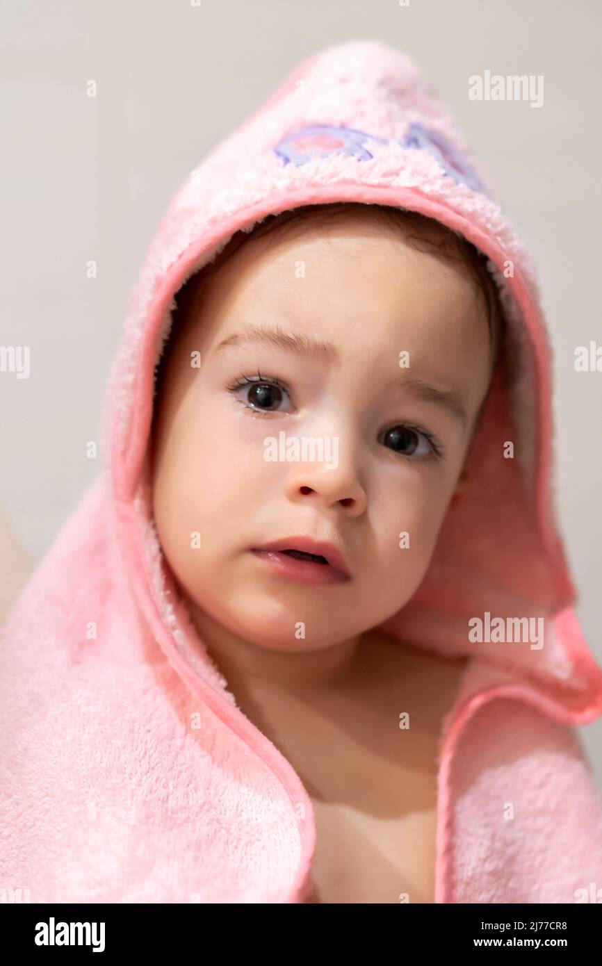 portrait of beautiful girl drying herself with the towel Stock Photo ...