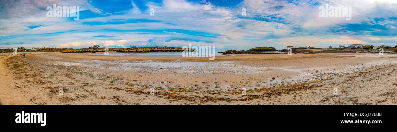 Beautiful panoramic of Rhoscolyn - Borth Wen Beach - North Wales Stock ...