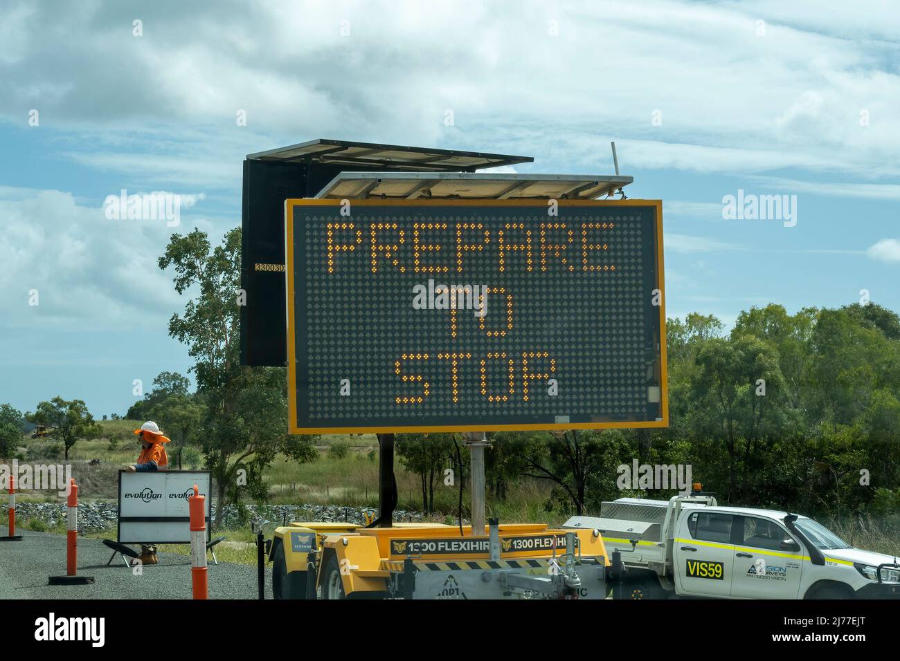 Townsville, Queensland, Australia - May 2022: Prepare to stop sign ...