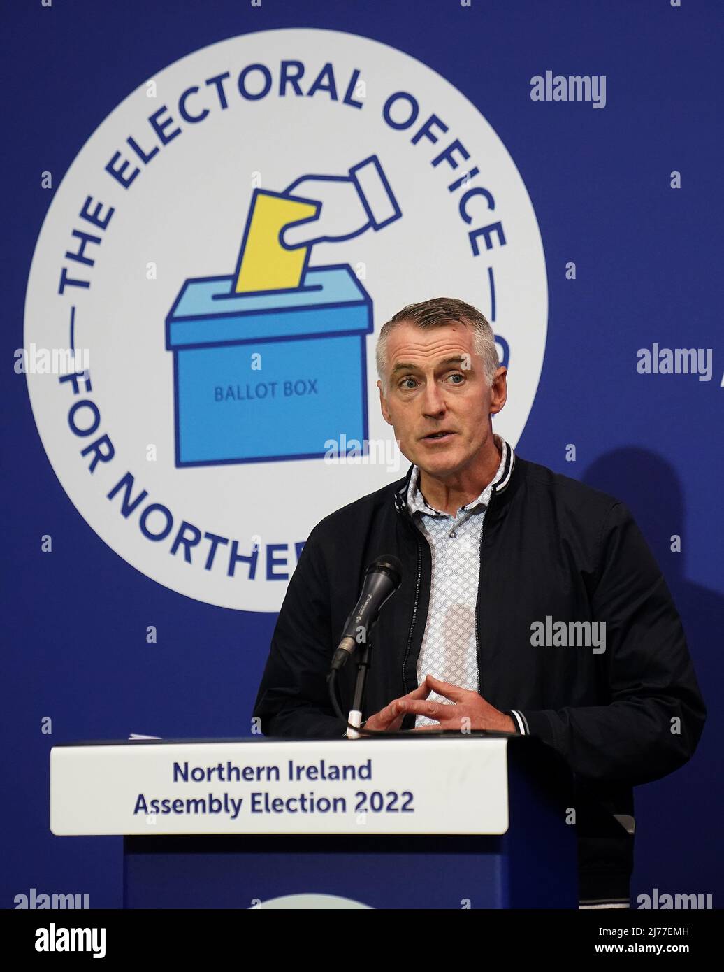 Sinn Fein's Declan Kearney makes a speech at Ulster University ...