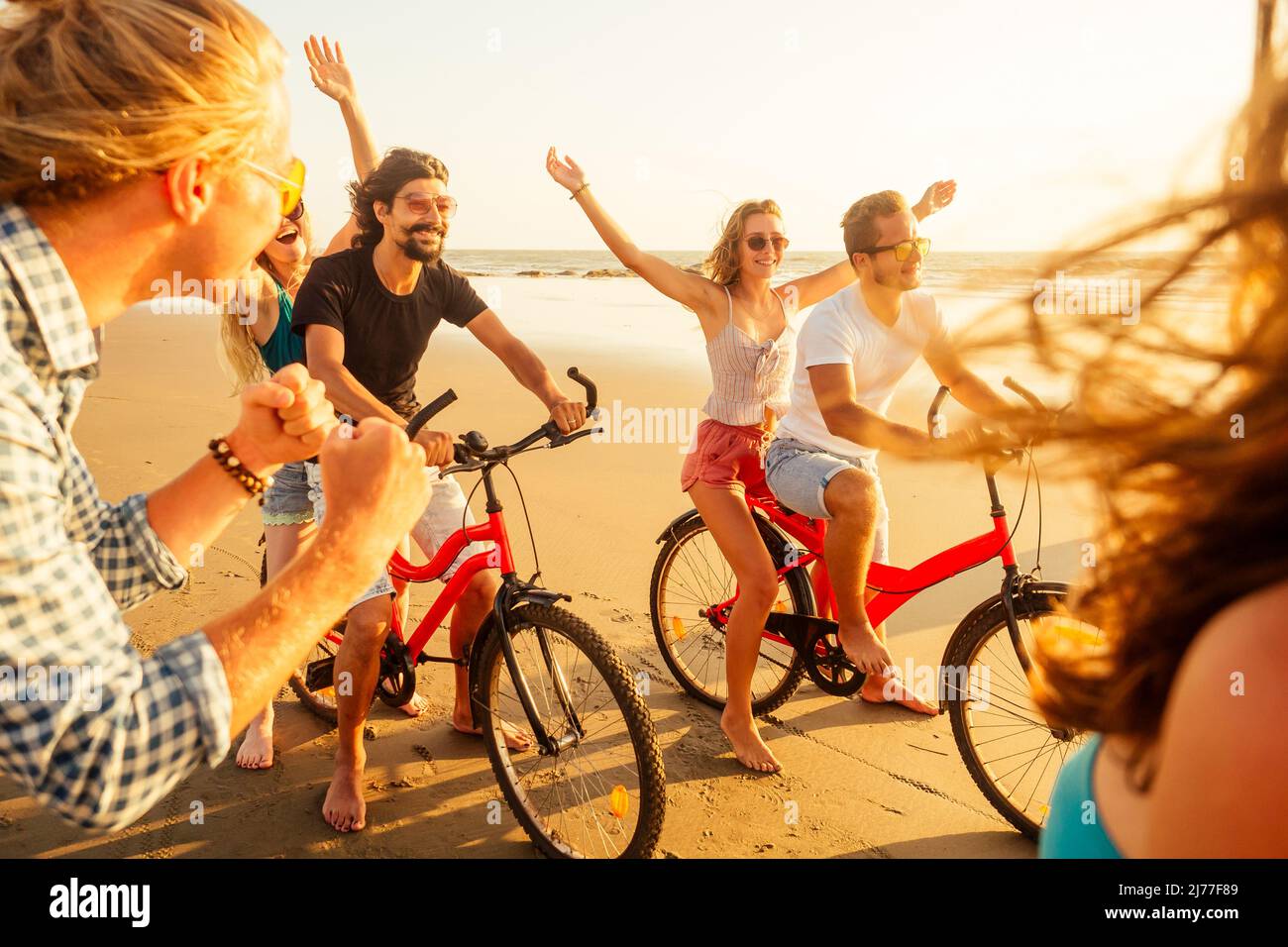 Compete together on bike hi-res stock photography and images - Alamy