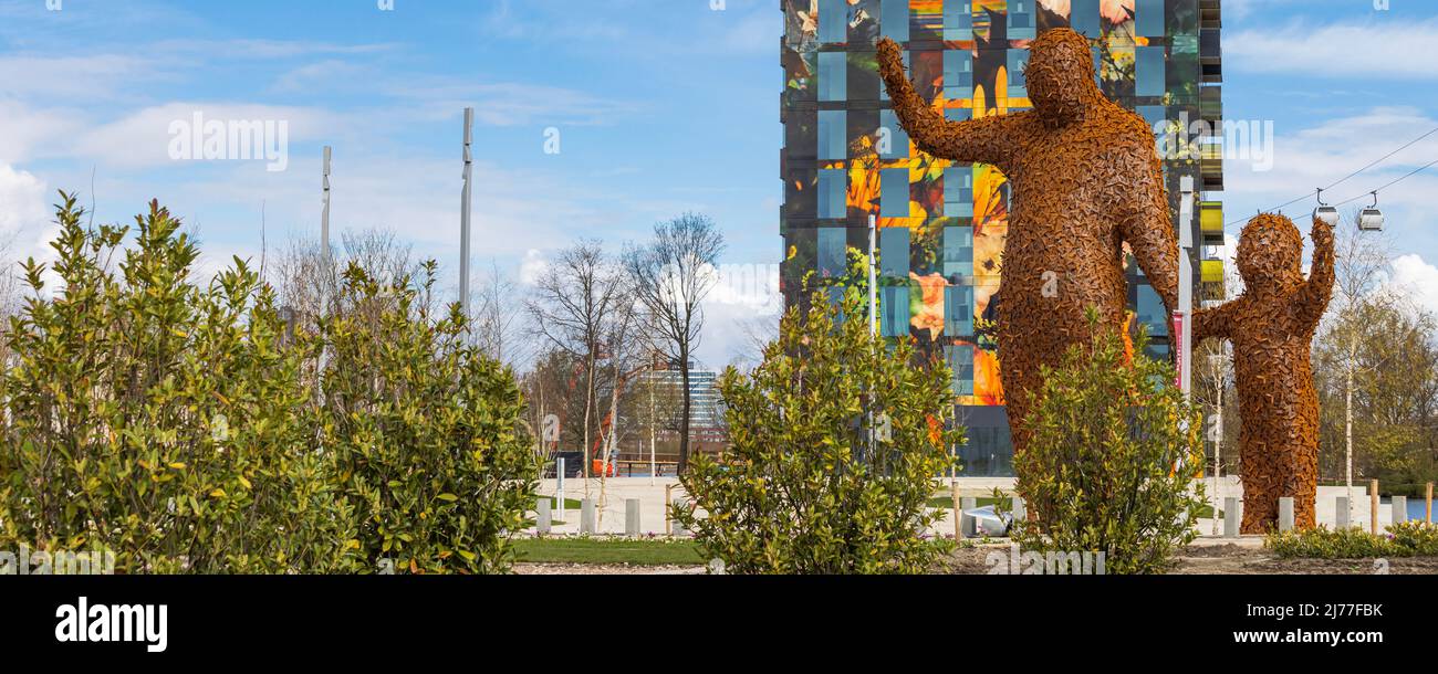 Almere, The Netherlands - April 3, 2022: Beehold sculpture, Flores ...