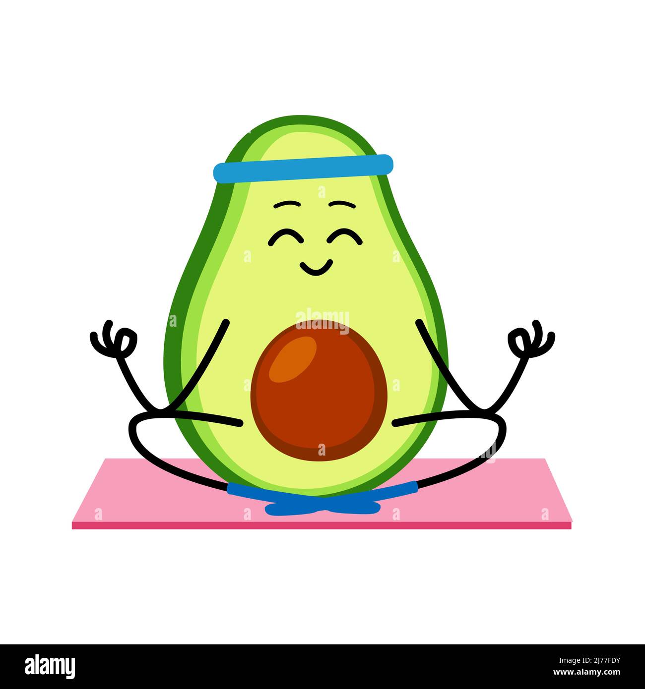 Cute strong Avocado character meditate in yoga pose Stock Vector Image ...