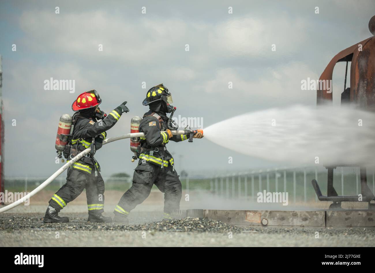 Firefighters assigned to the U.S. Army Garrison Humphreys Fire ...
