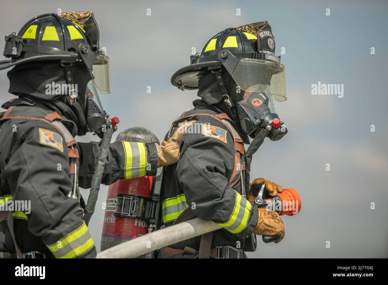 A firefighter assigned to the U.S. Army Garrison Humphreys Fire ...