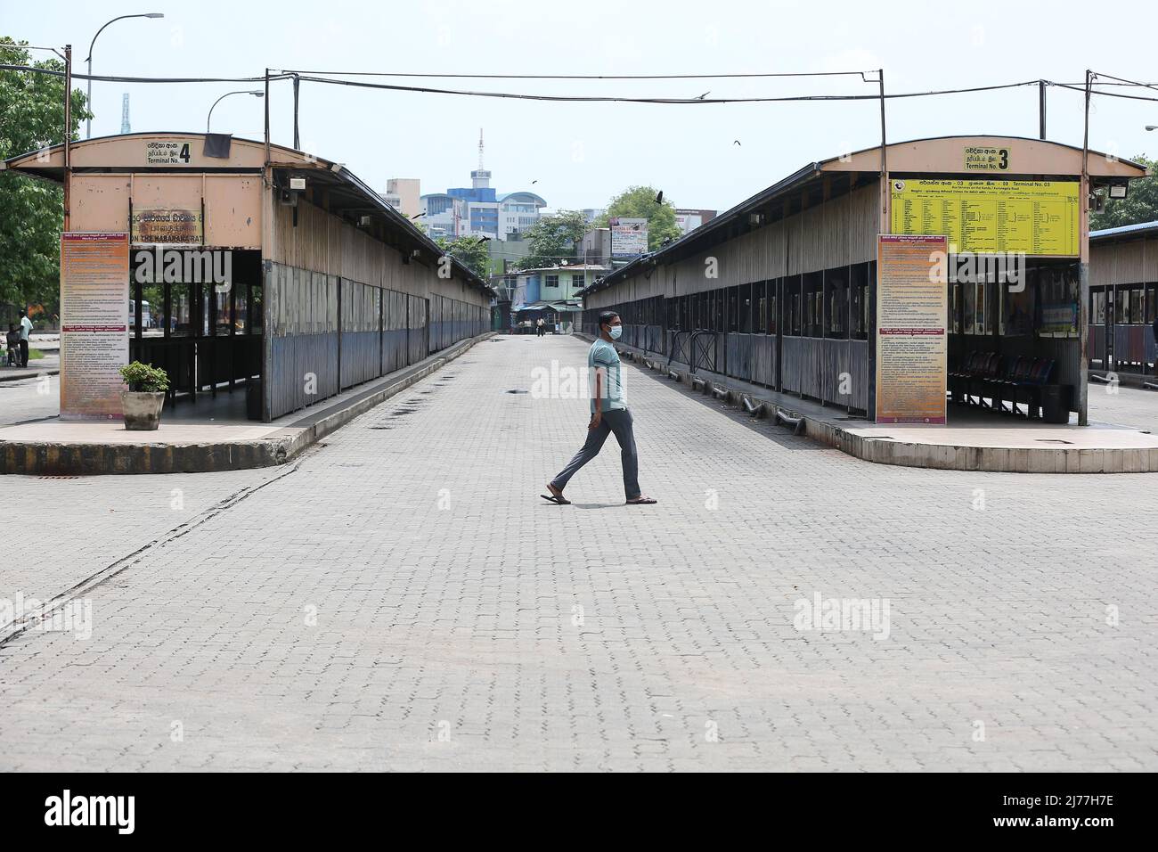 The Colombo bus stand is empty as unions staged an island-wide hartal ...