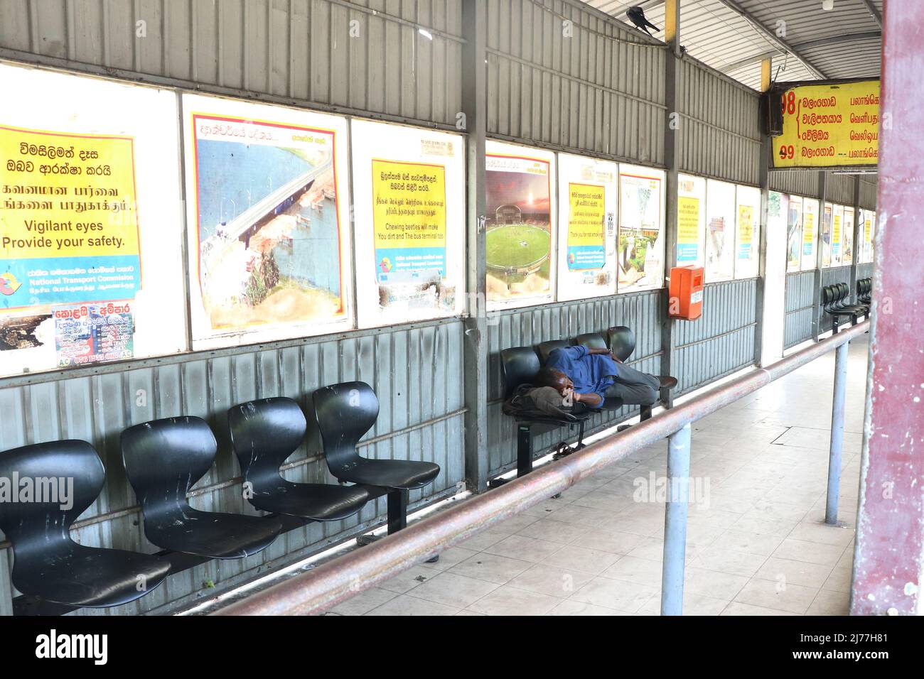 The Colombo bus stand is empty as unions staged an island-wide hartal ...