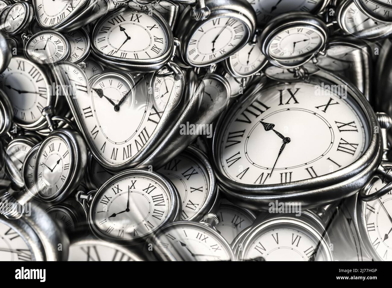 Droste effect background with infinite clock spiral. Abstract design ...