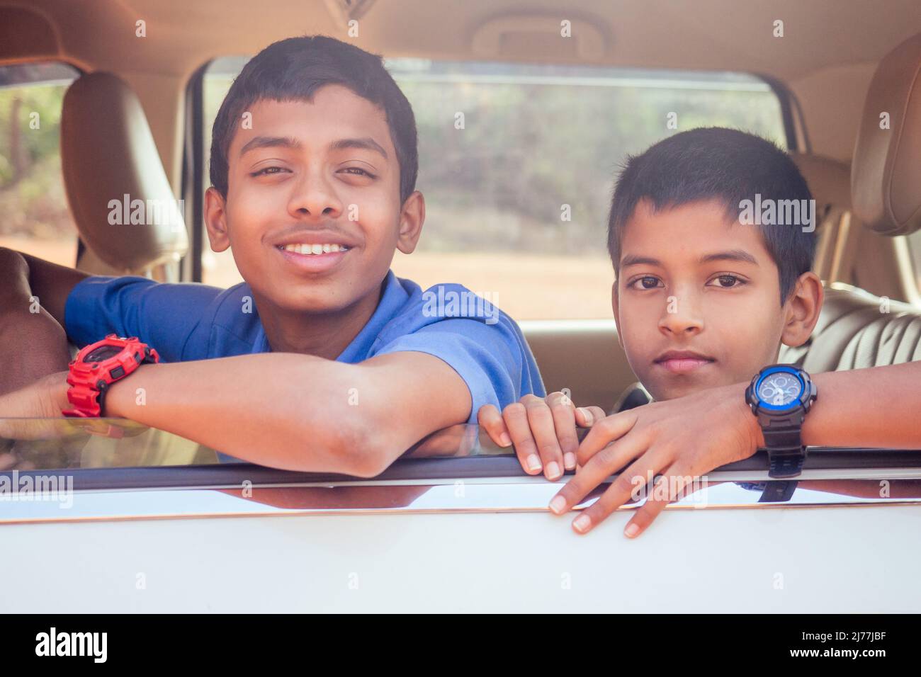 Indian boy by car hi-res stock photography and images - Alamy