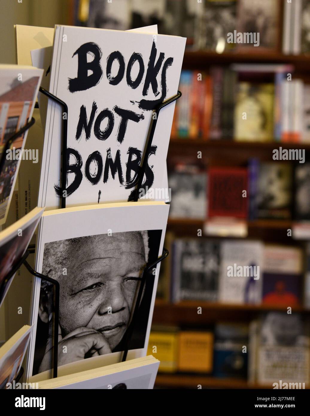 Postcards and books for sale at the landmark City Lights Booksellers ...