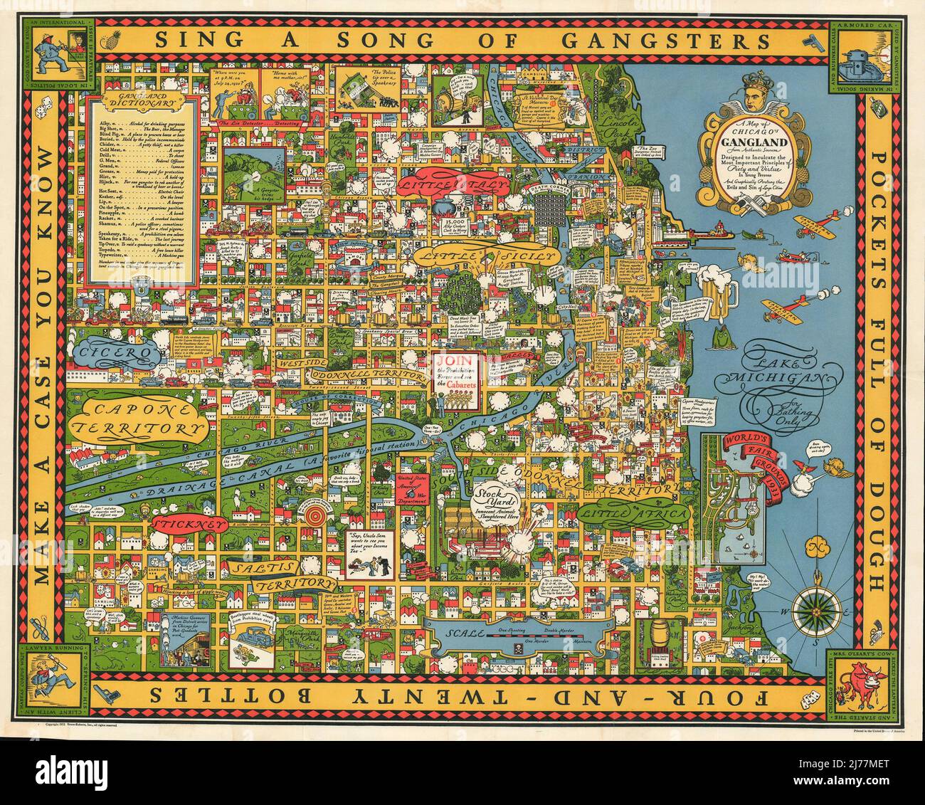 Map of chicago gangland hi-res stock photography and images - Alamy