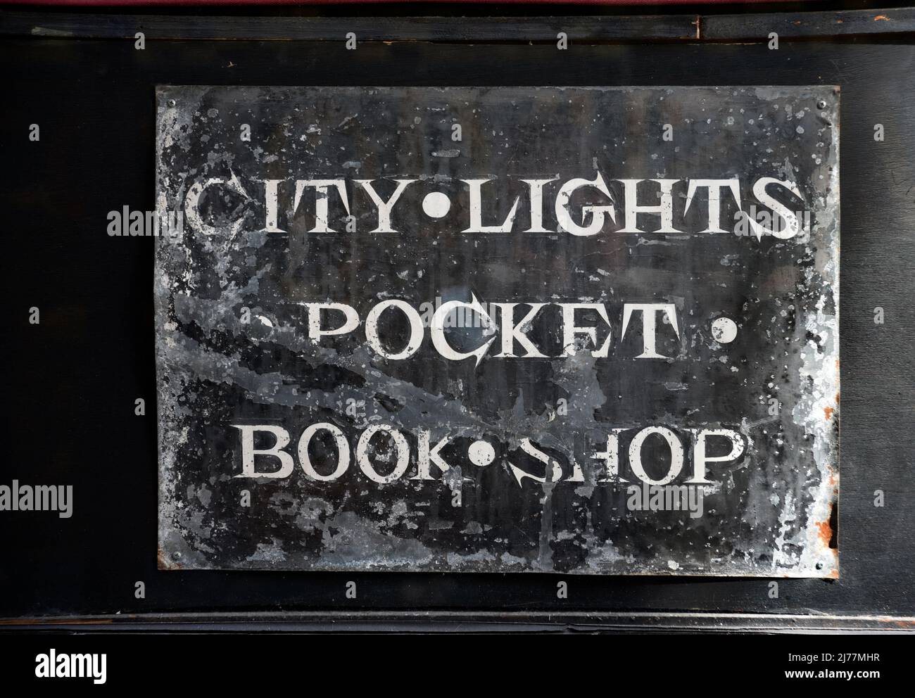 The original 1950s sign outside the landmark City Lights Booksellers ...