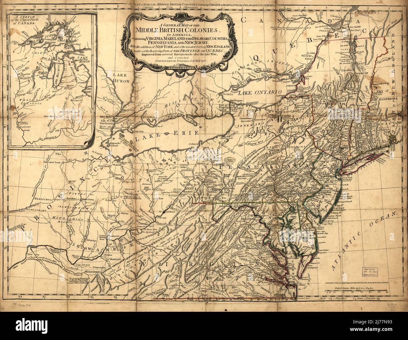 Virginia map colonies hi-res stock photography and images - Alamy