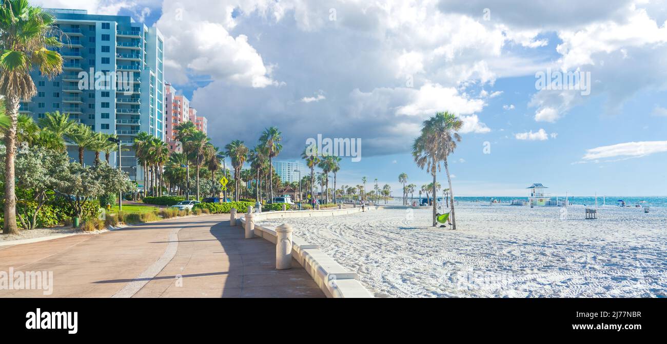 Beautiful Clearwater beach with white sand in Florida USA Stock Photo ...