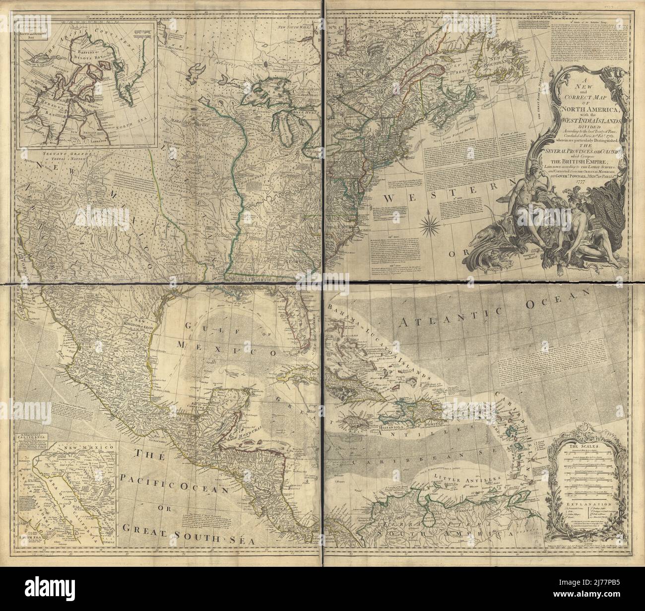 North america 1763 map hi-res stock photography and images - Alamy