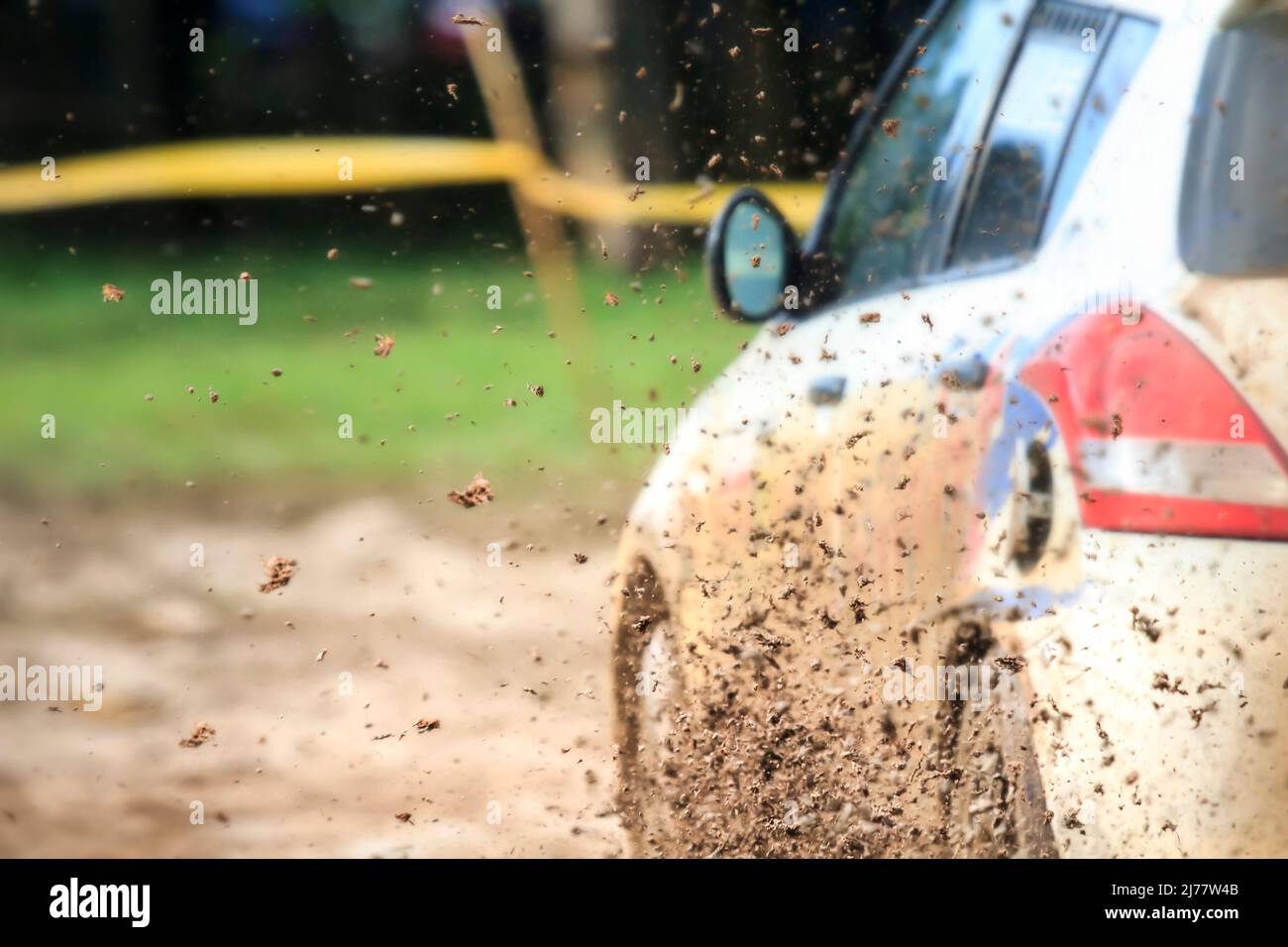 Mud debris from a rally car race Stock Photo - Alamy