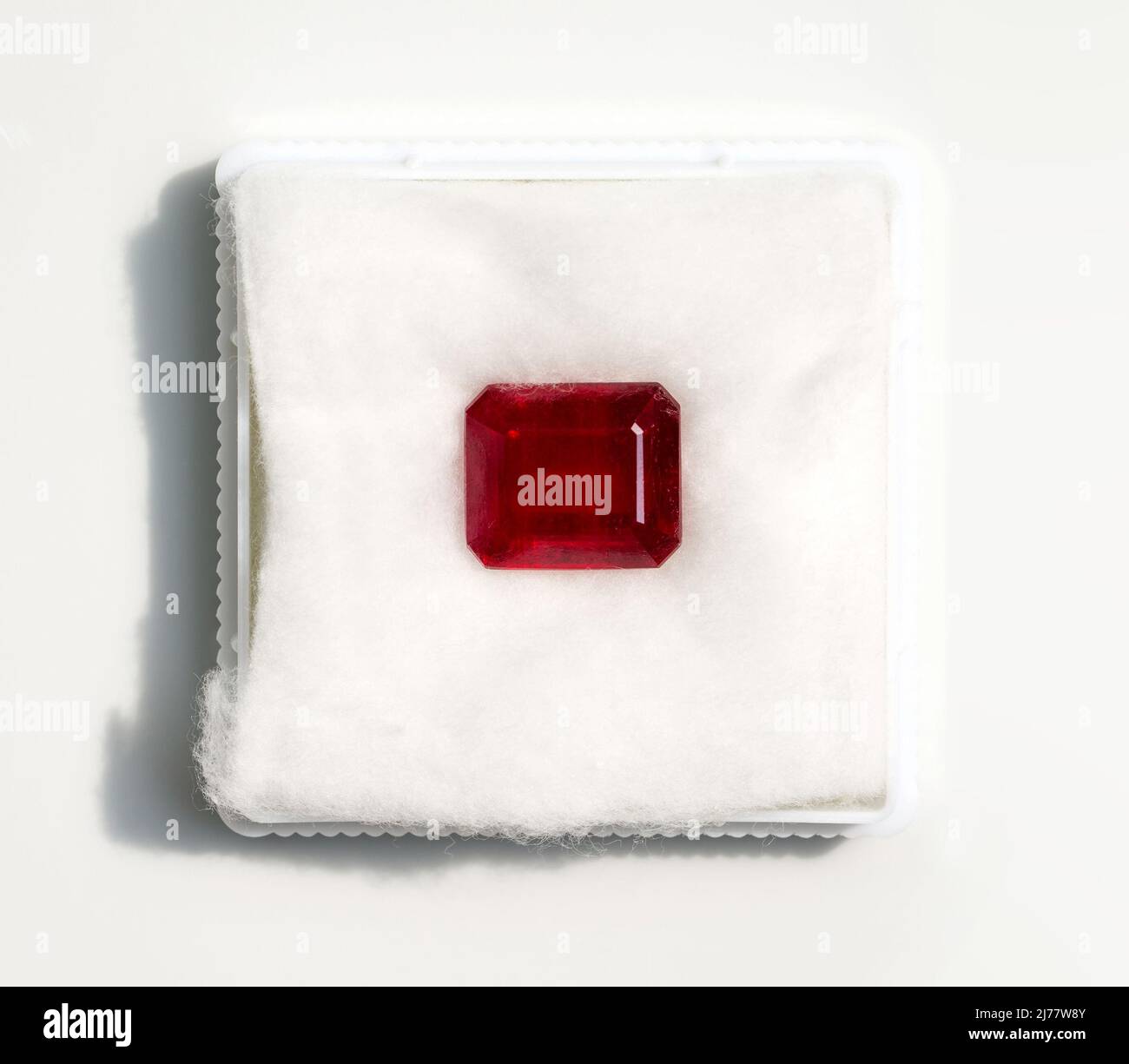 Close up square shape Ruby stone in jewel box Stock Photo - Alamy