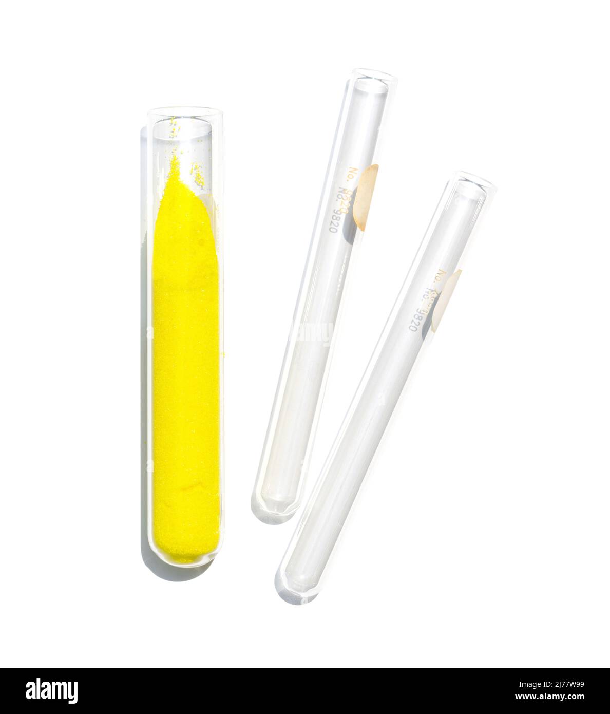 Closeup chemical ingredient on white laboratory table. Potassium ...