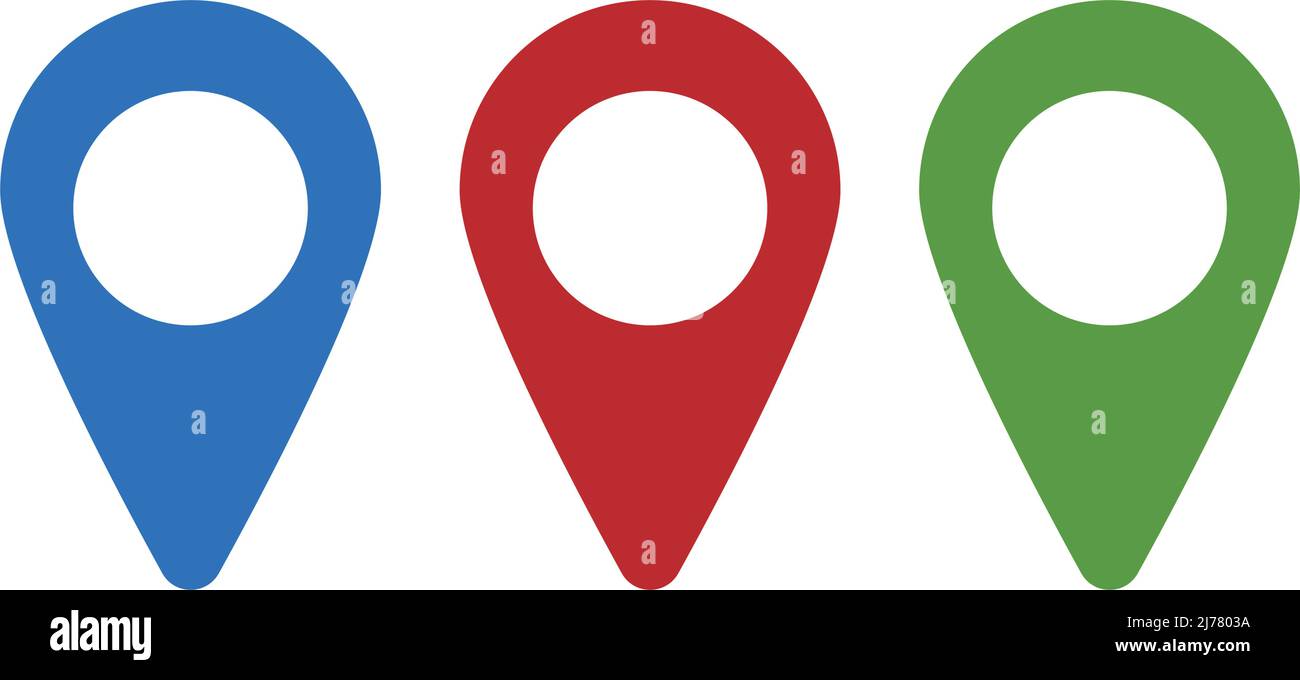 A set of map pin icons. Map location information. Editable vector Stock Vector Image & Art - Alamy