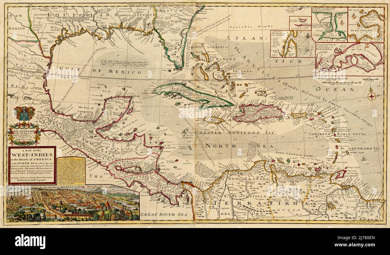 1720 map of america hi-res stock photography and images - Alamy