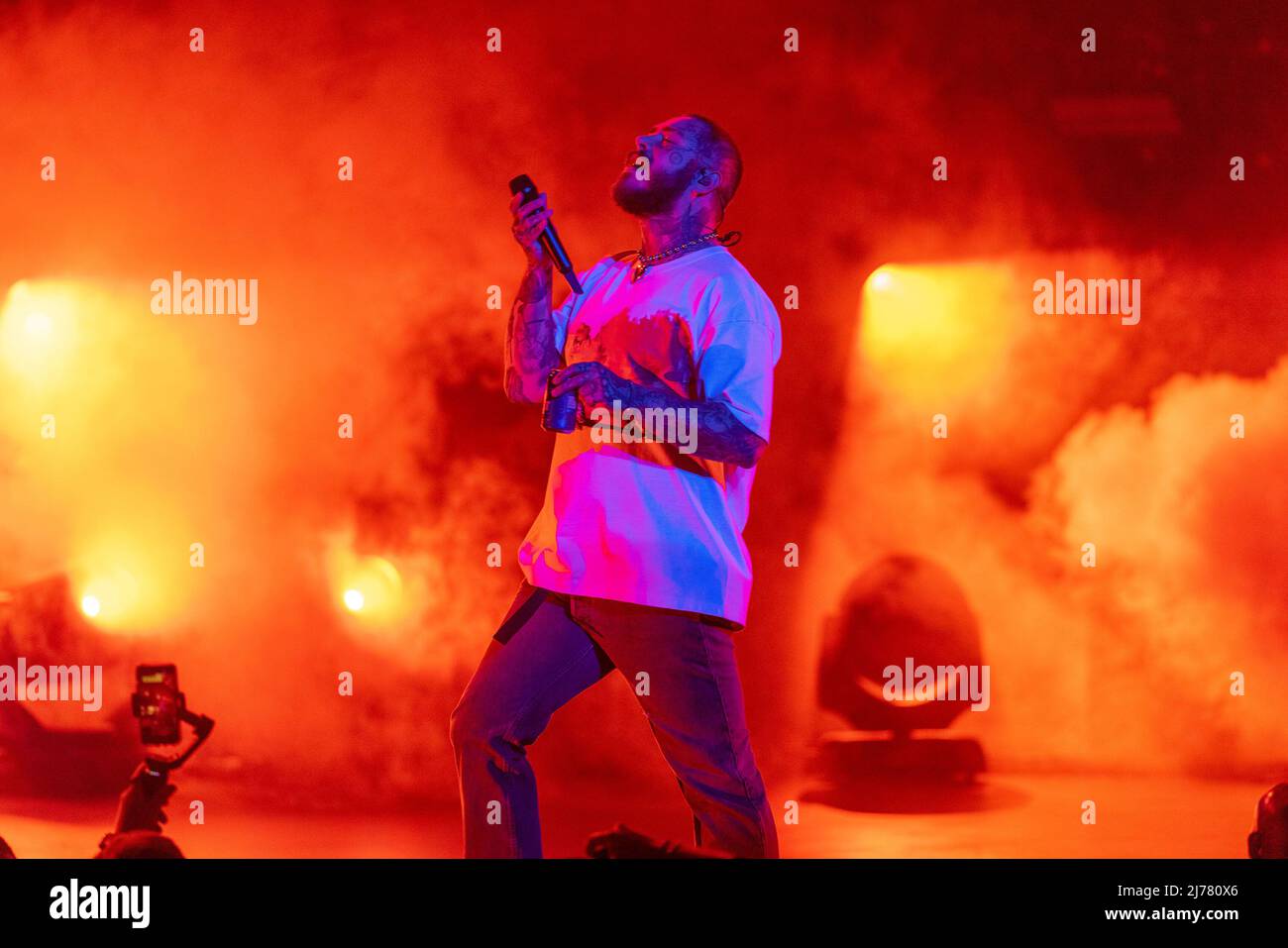 HOLLYWOOD, FL - MAY 5: Post Malone performs during the Formula 1 Miami ...
