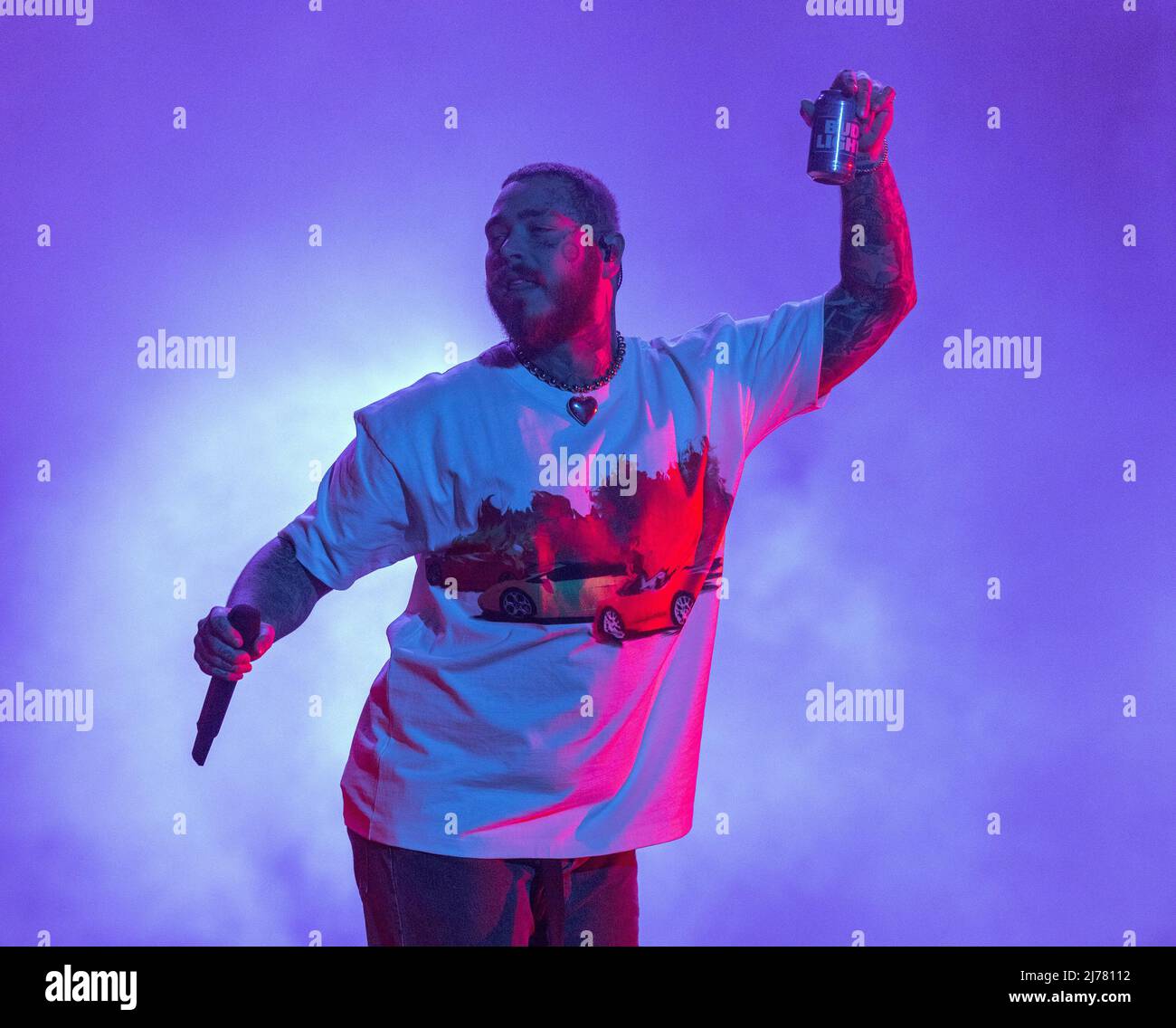 HOLLYWOOD, FL - MAY 5: Post Malone performs during the Formula 1 Miami ...