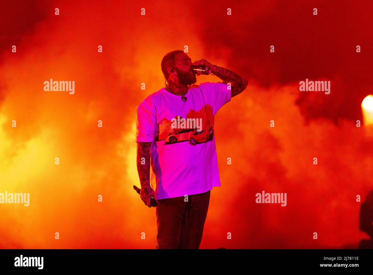 HOLLYWOOD, FL - MAY 5: Post Malone performs during the Formula 1 Miami ...