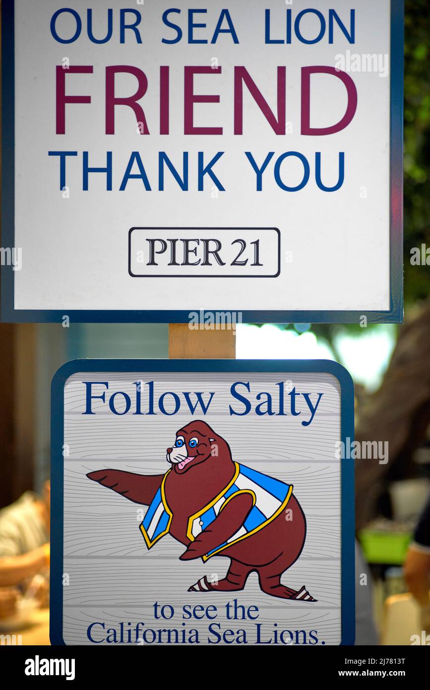 Sea Lion show sign Stock Photo - Alamy