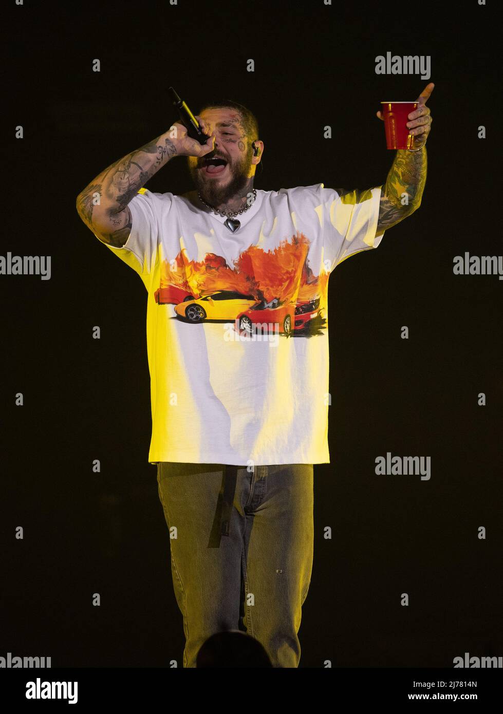 HOLLYWOOD, FL - MAY 5: Post Malone performs during the Formula 1 Miami ...