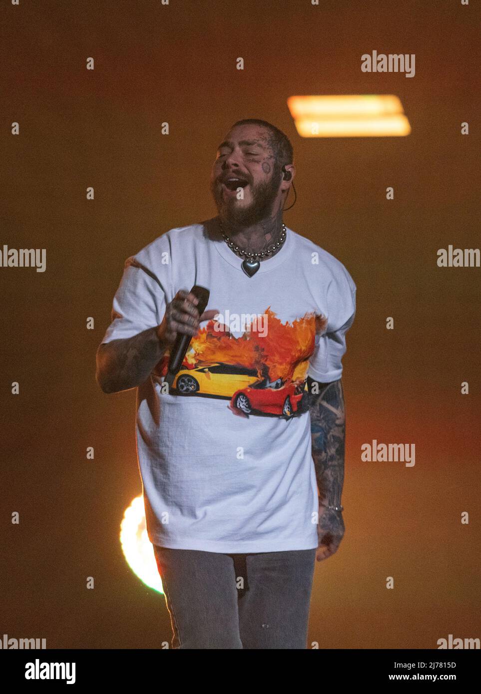 HOLLYWOOD, FL - MAY 5: Post Malone performs during the Formula 1 Miami ...