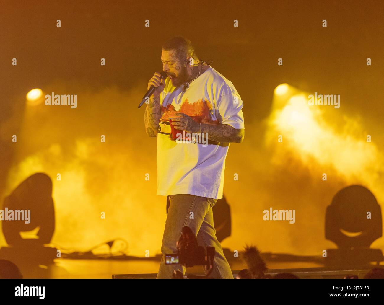 HOLLYWOOD, FL - MAY 5: Post Malone performs during the Formula 1 Miami ...