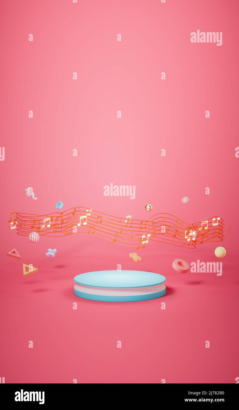 Music notes, musical tunes, 3d rendering. Computer digital drawing ...