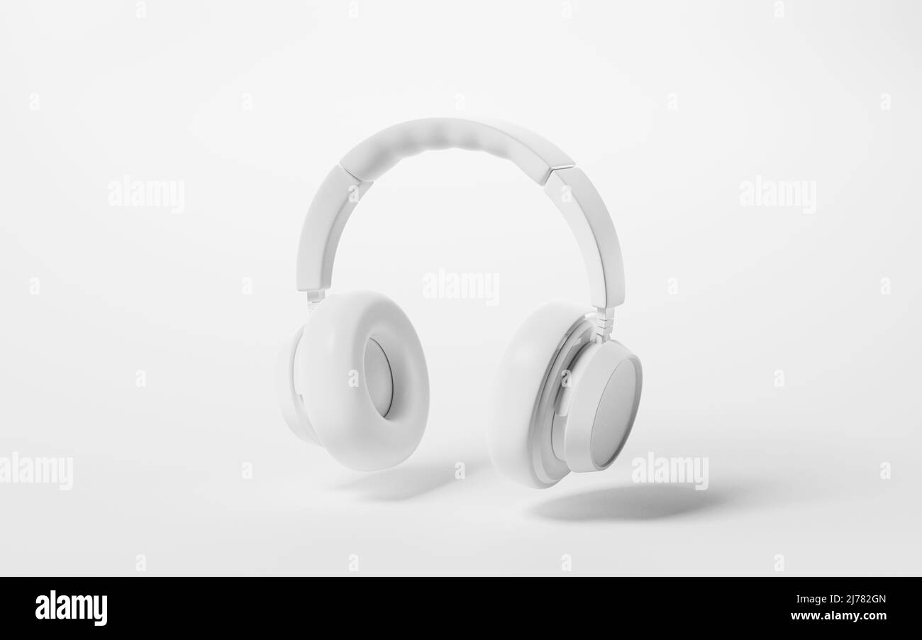 Headphones gaming headset, 3d rendering. Listening audio electronic ...