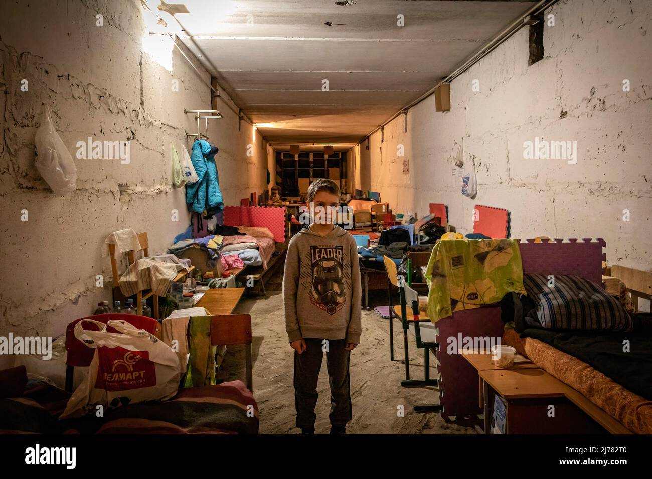 Dima (8) now lives in an underground bunker of a school in southeastern ...