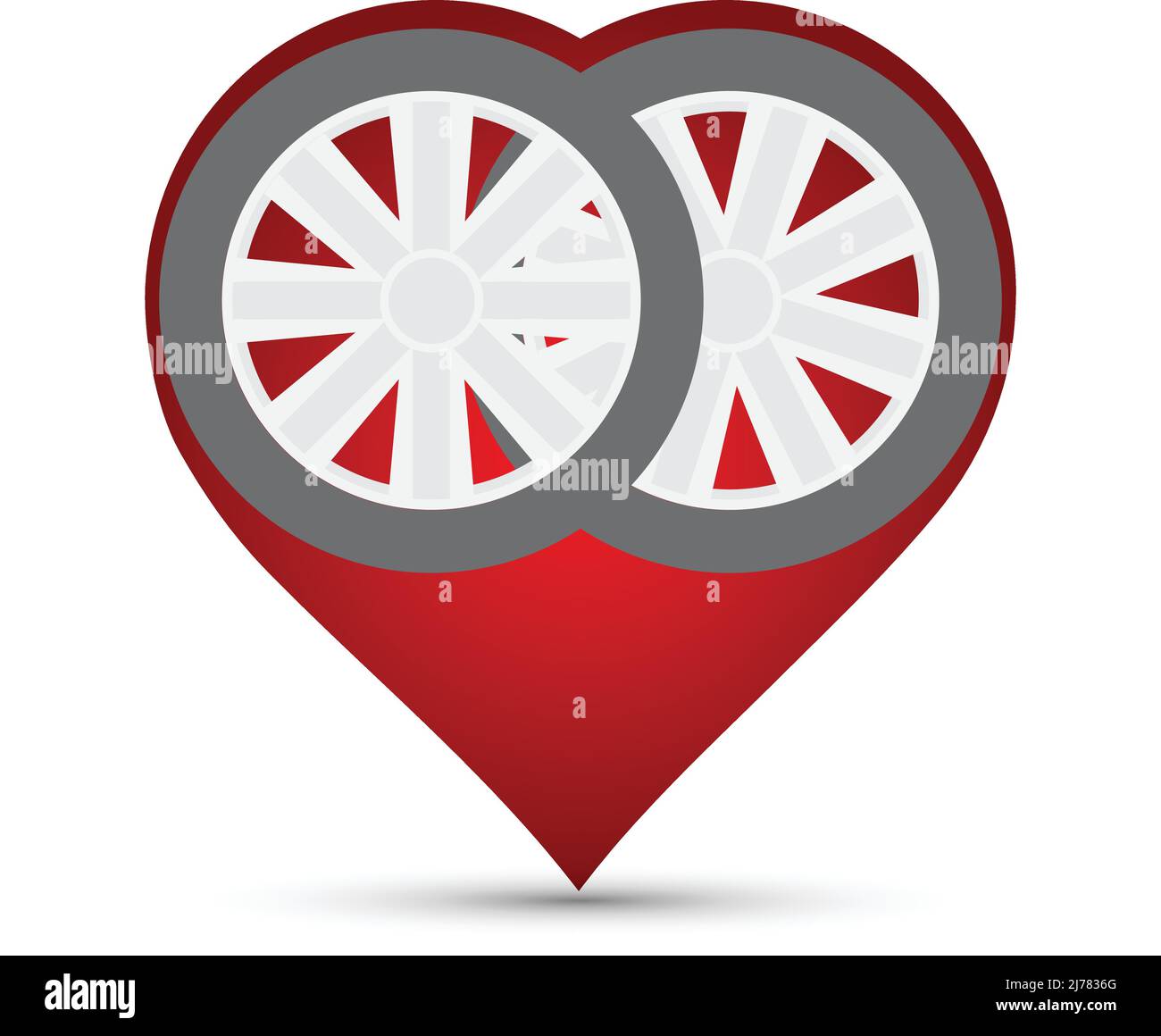 Wheels on a red heart shape Stock Vector Image & Art - Alamy
