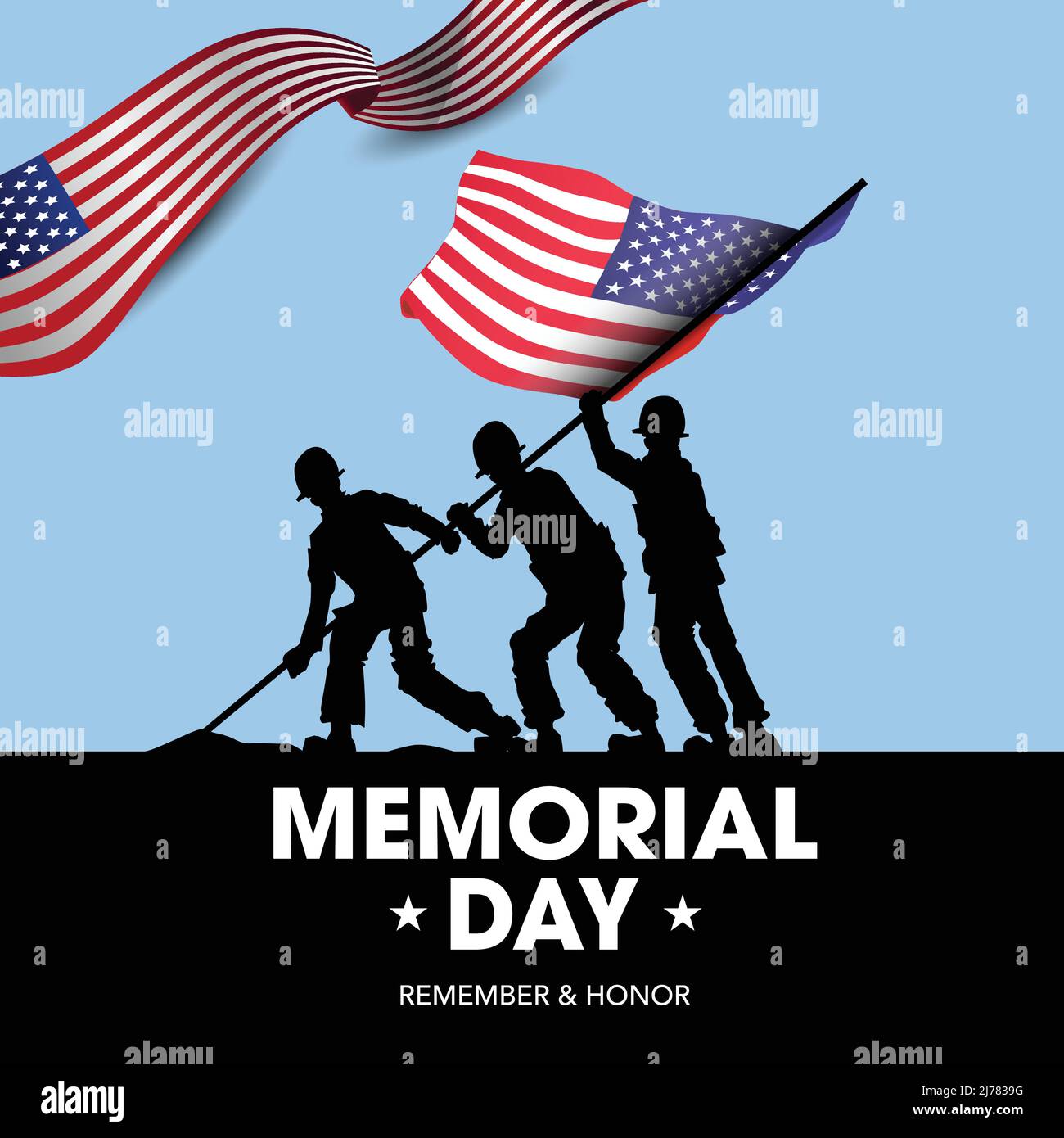 Flag raising memorial Stock Vector Images - Alamy