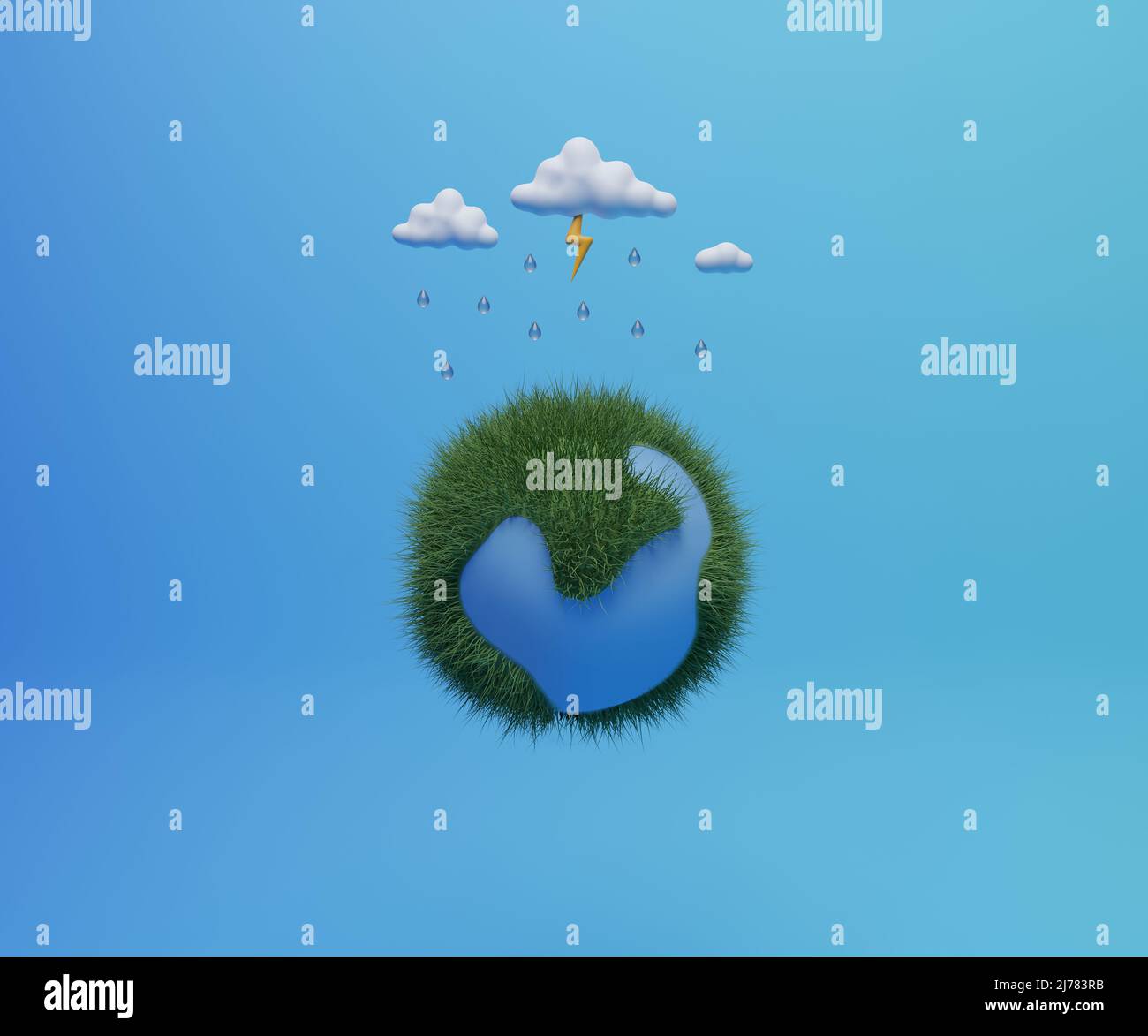 World environment day celebration with planet earth isolated, 3d ...