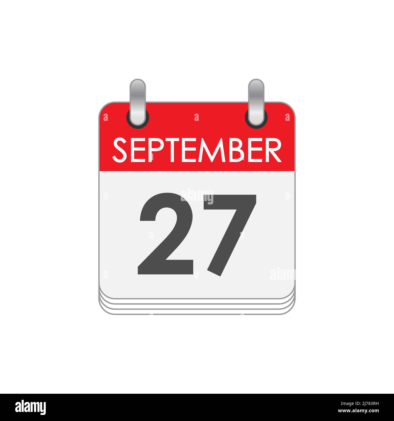 SEPTEMBER 27. A leaf of the flip calendar with the date of SEPTEMBER 27 ...