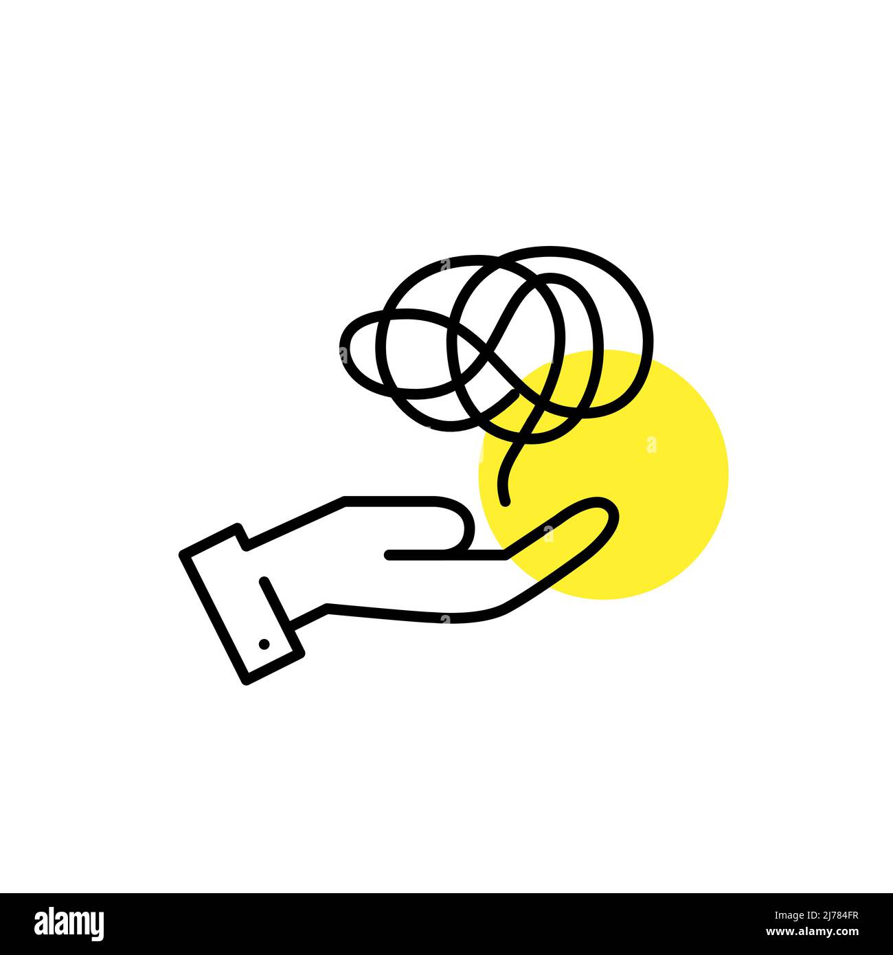 Untangling a messy knot. Metaphor of psychology. Pixel perfect ...