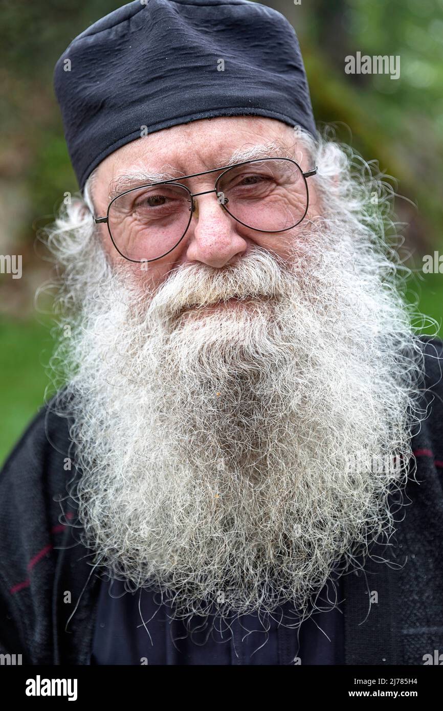 Portrait of a Monk in a black cassock, Georgia Stock Photo - Alamy