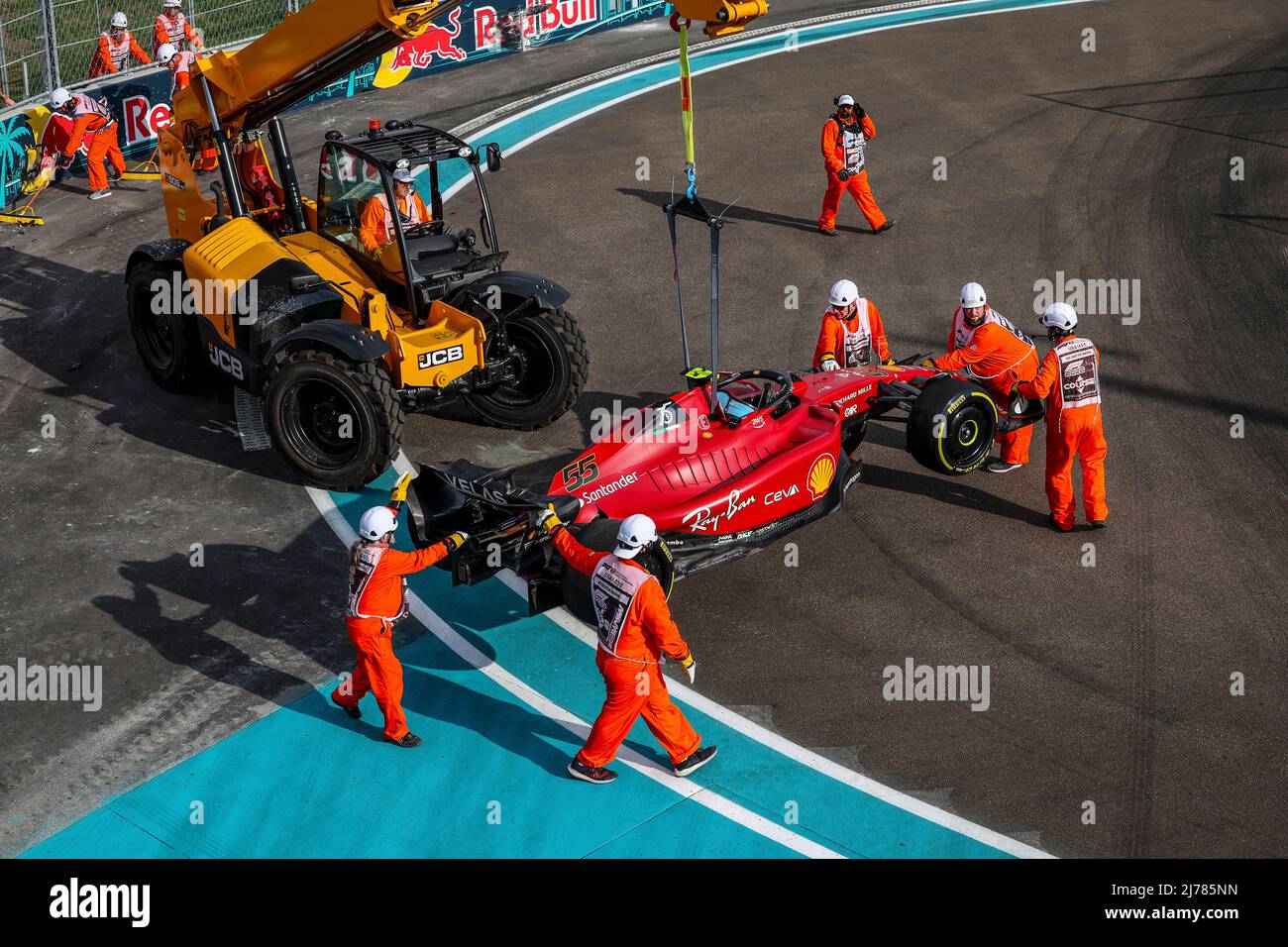 Damaged car of #55 Carlos Sainz (ESP, Scuderia Ferrari), F1 Grand Prix ...